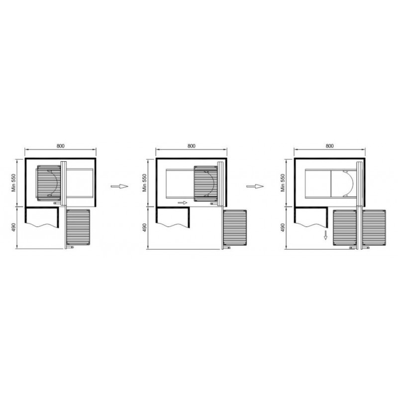 Rohový systém Komfort s tlmením / Chróm