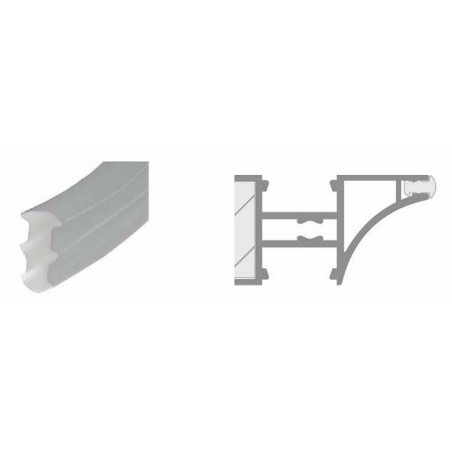 Hliníková lišta na hranu LL-08 na LED osvetlenie s krytkou