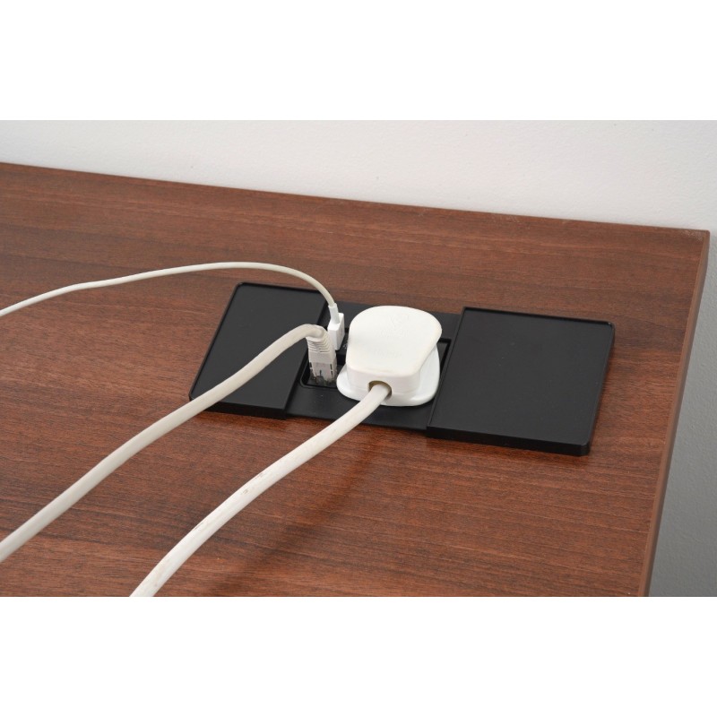 Elektrická zásuvka VersaPad 1x230V + 1x RJ45 + 1x USB / Čierna